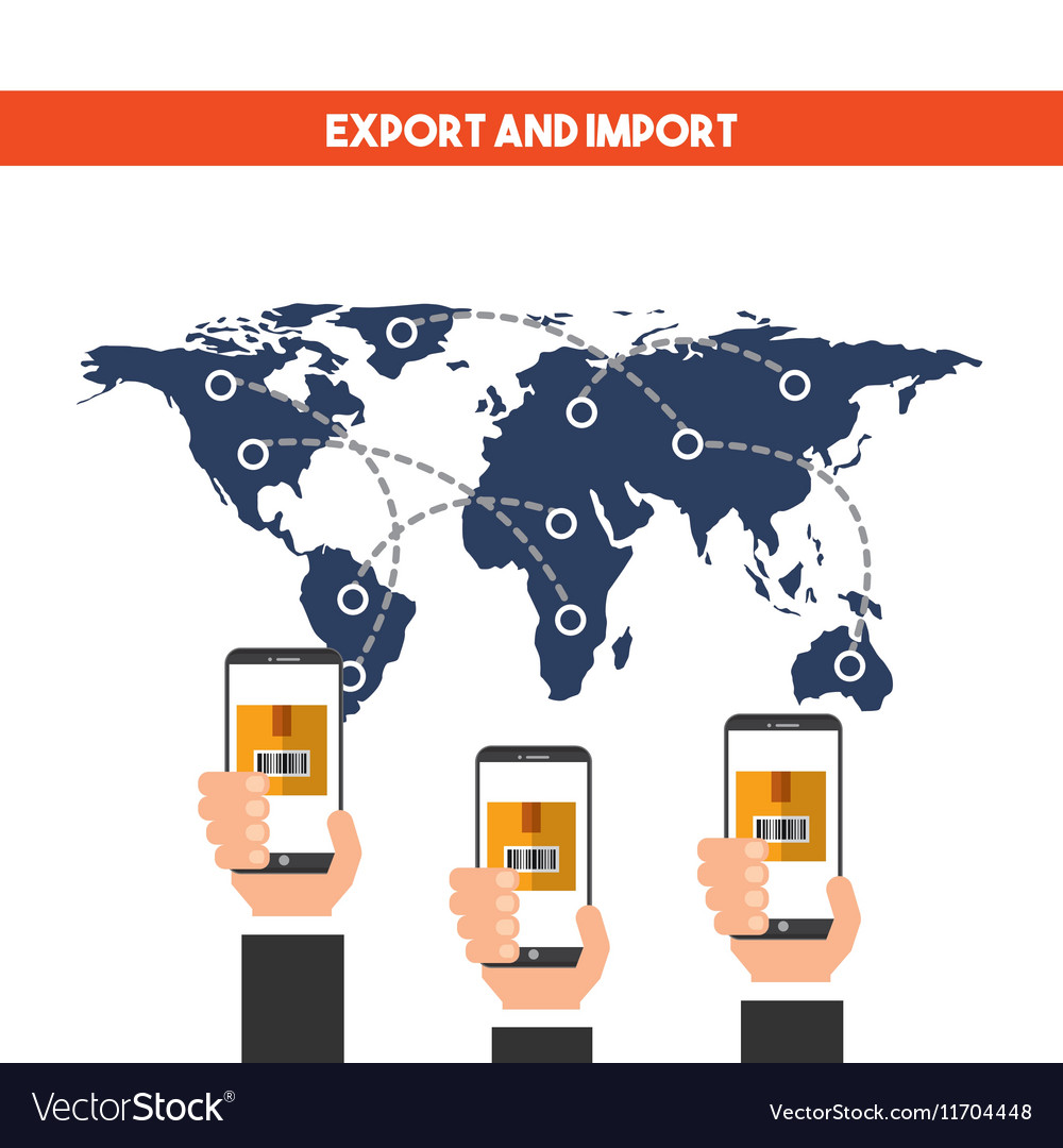 Export and import design Royalty Free Vector Image