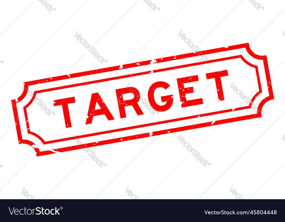 Grunge red target word rubber seal stamp on white Vector Image