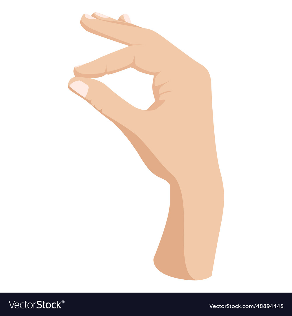Joining thumb and index fingers hand sign semi Vector Image