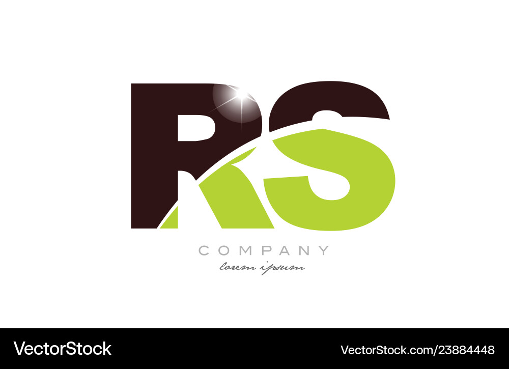 Letter rs r s alphabet combination in green Vector Image