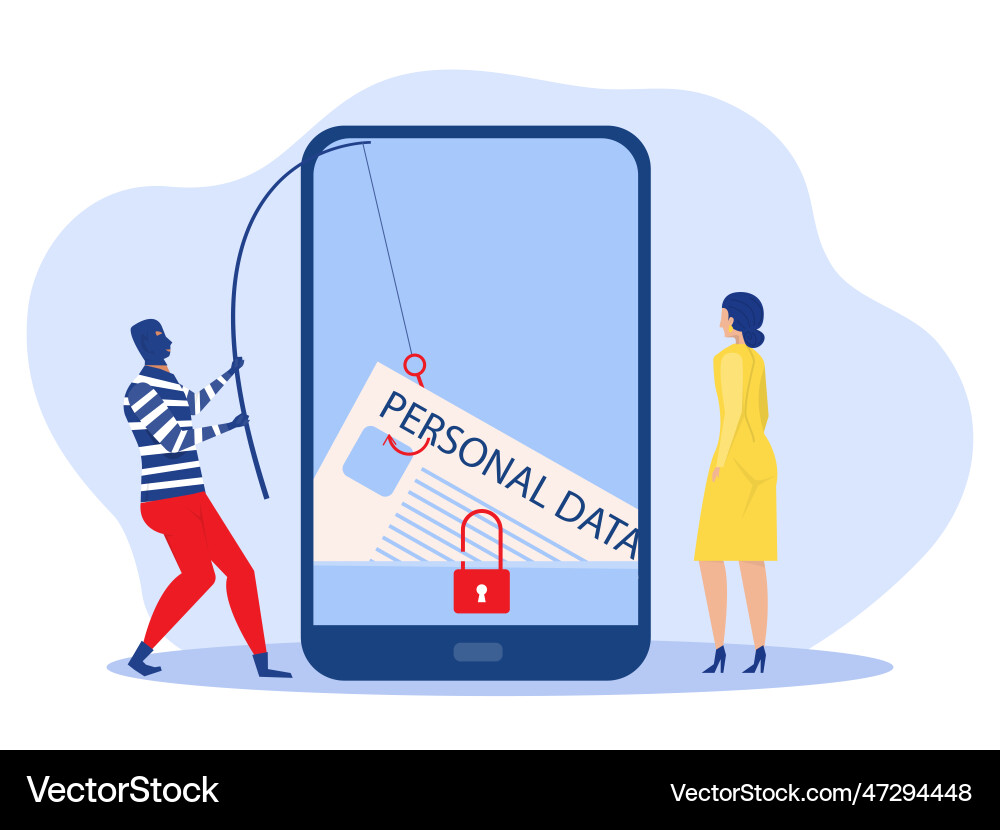 Mask theft of personal phishing data Royalty Free Vector