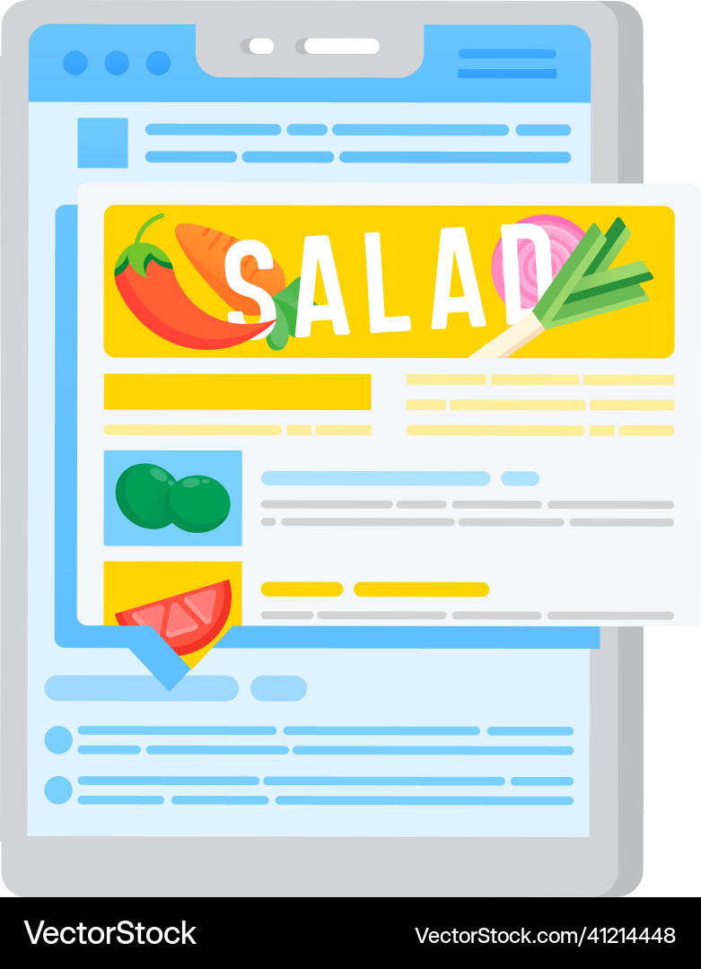 Recipe icon healthy dish mobile app Royalty Free Vector
