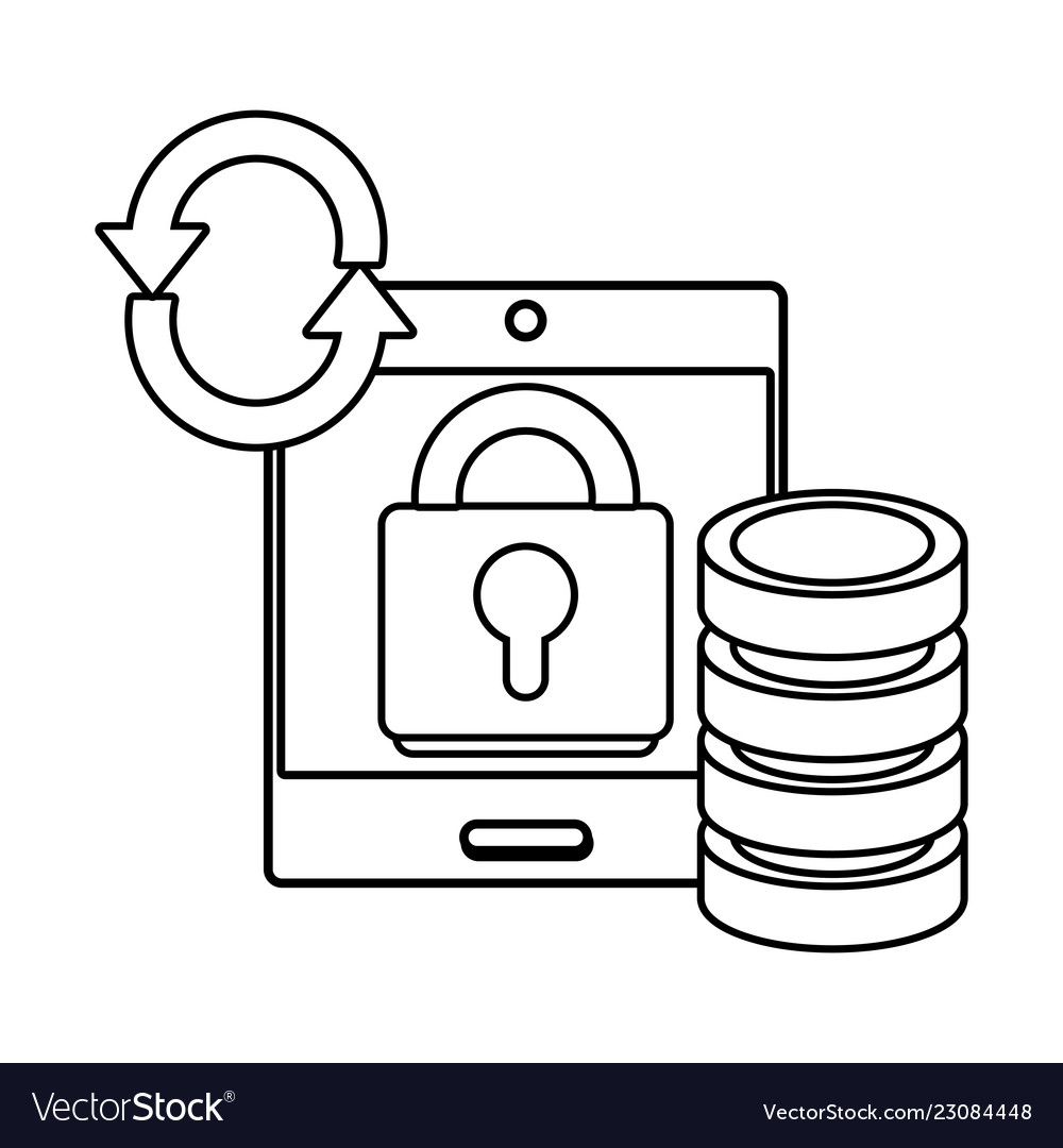 Technology computing security cartoon Royalty Free Vector