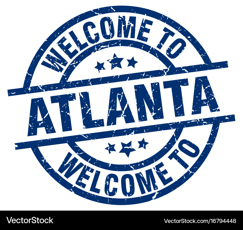 Welcome to atlanta blue stamp Royalty Free Vector Image