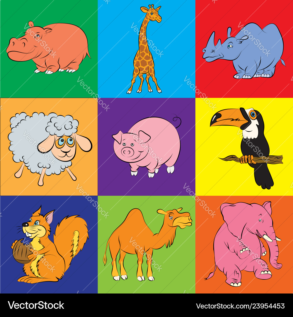 Animals for the children book Royalty Free Vector Image