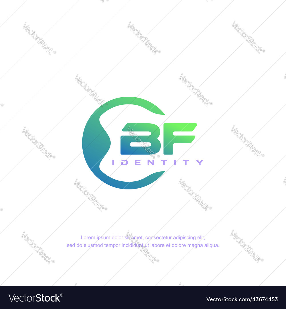 Bf initial letter circular line logo template Vector Image
