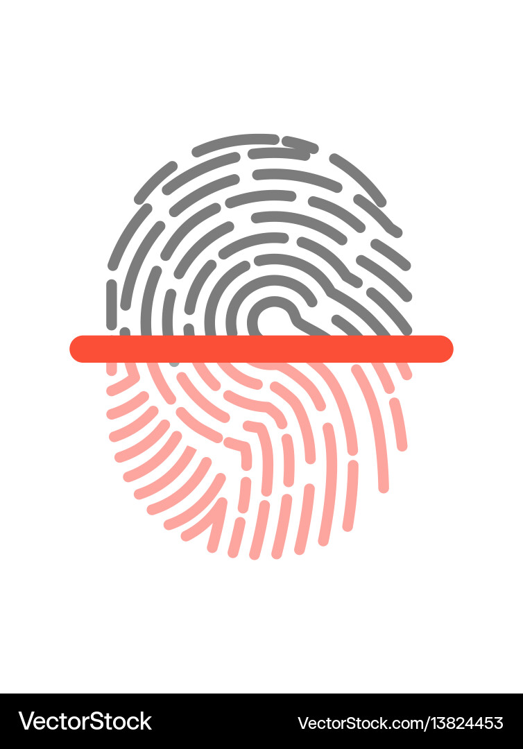 Black and pink half fingerprint shape icon Vector Image