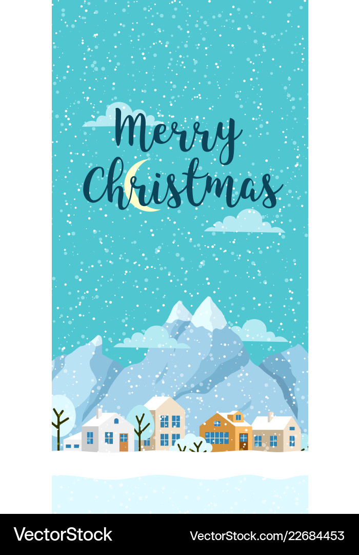 Christmas winter vertical landscape Royalty Free Vector
