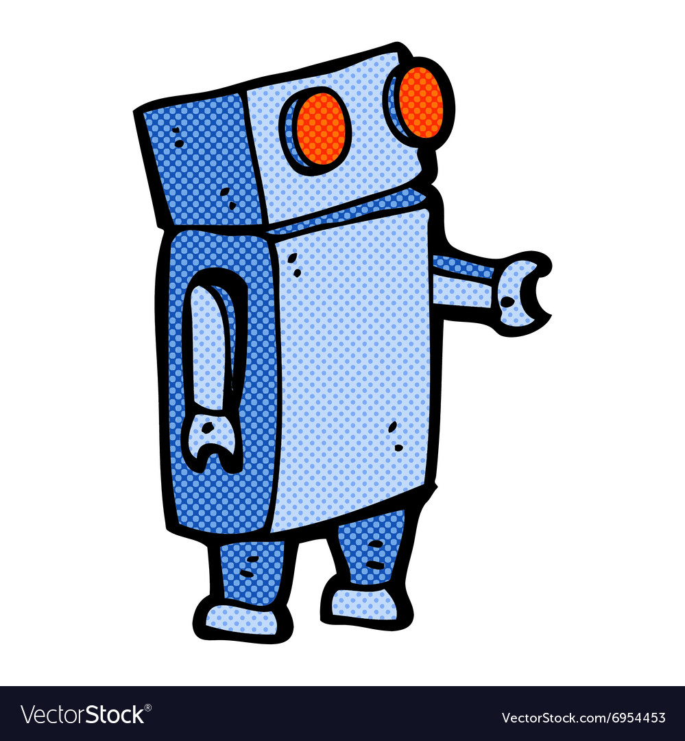 Comic cartoon robot Royalty Free Vector Image - VectorStock