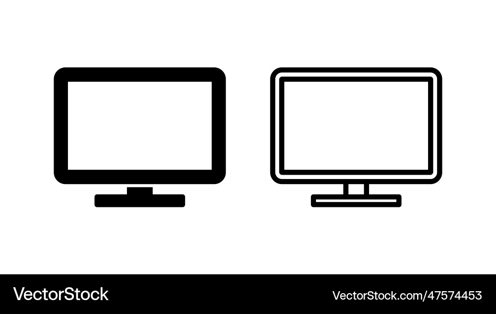 Computer icon computer monitor icon Royalty Free Vector