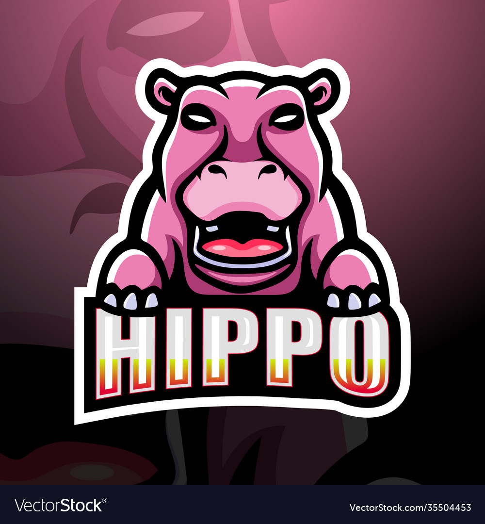 Hippo Mascot Esport Logo Design Royalty Free Vector Image