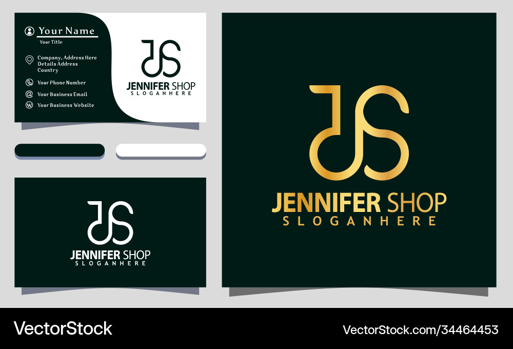 Initial letter j or s monogram modern logo design Vector Image