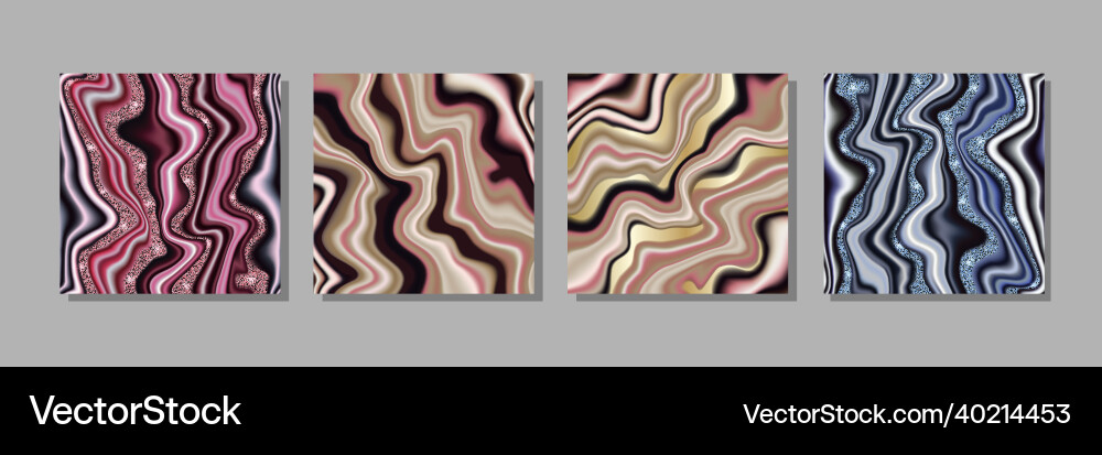 Marbling templates set for greeting cards Vector Image