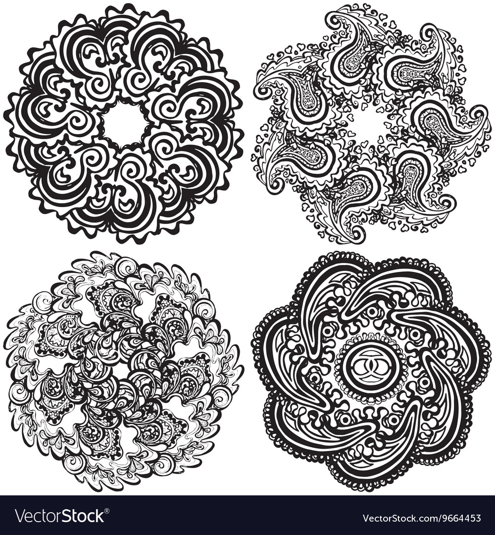 Set round pattern Royalty Free Vector Image - VectorStock