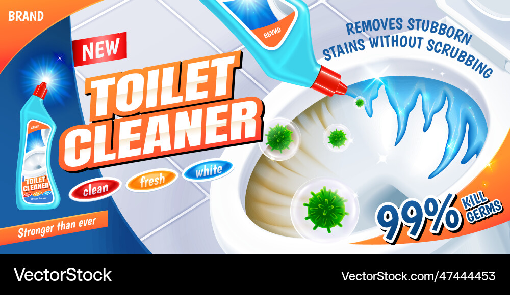 Toilet cleaner banner ads Royalty Free Vector Image