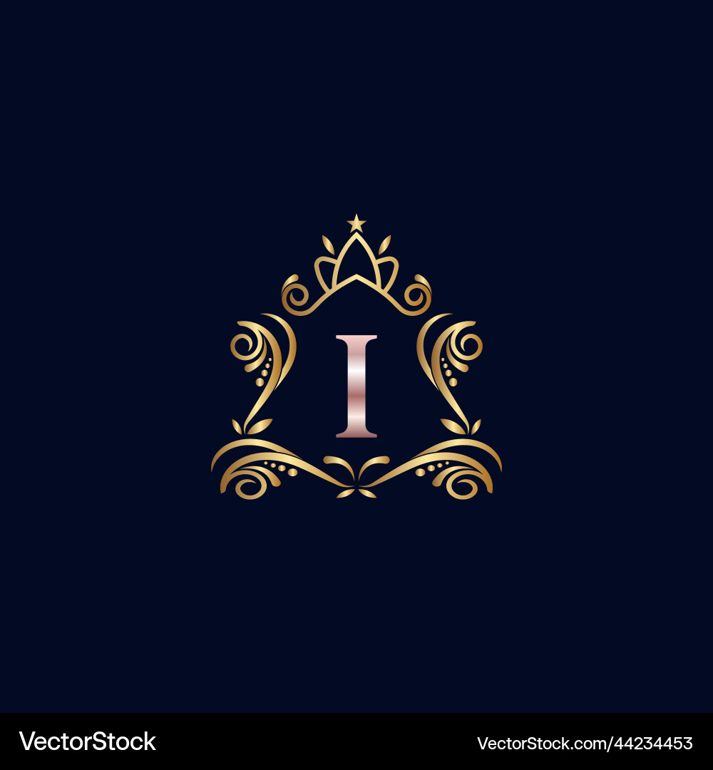 Vintage monogram alphabet i letter Royalty Free Vector Image