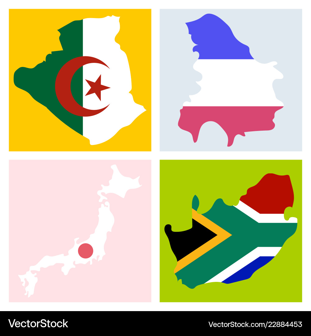 World map-countries in color on white background Vector Image