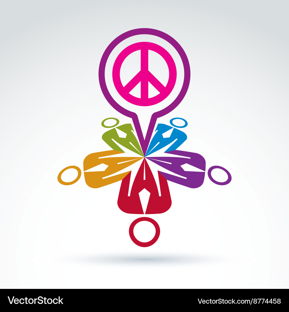 A chat between group of people hippy community Vector Image