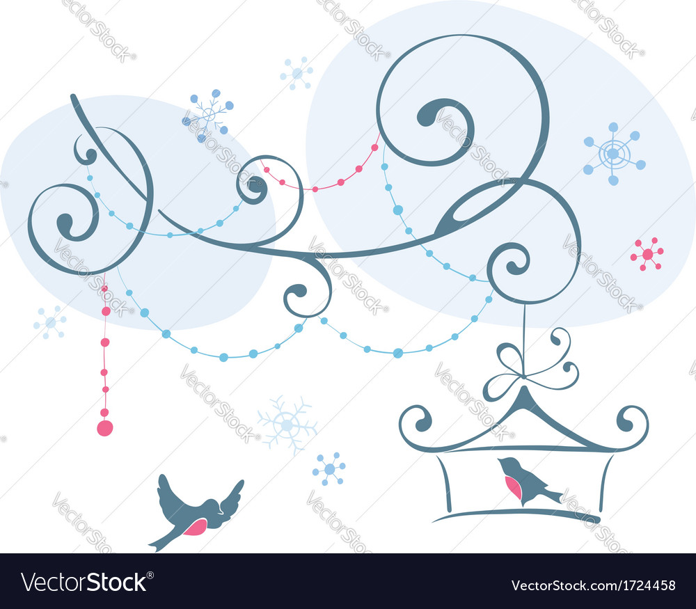 Birds in winter Royalty Free Vector Image - VectorStock