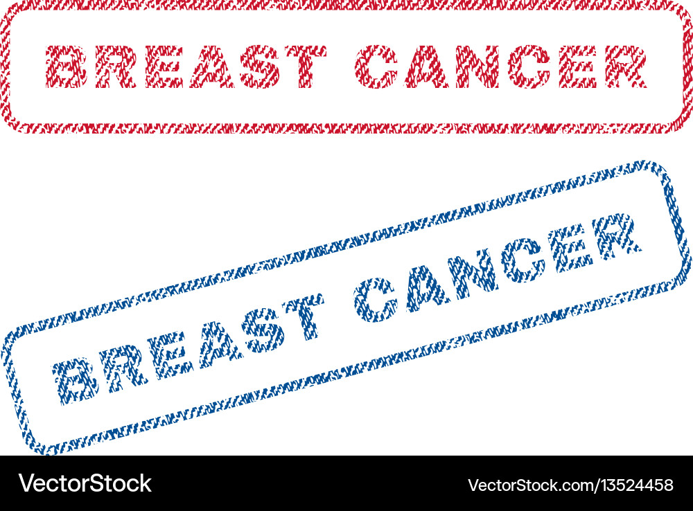 Breast cancer textile stamps Royalty Free Vector Image