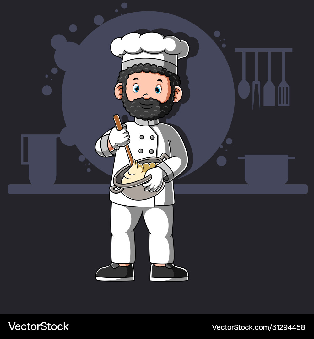 Cartoon african chefs cooking Royalty Free Vector Image