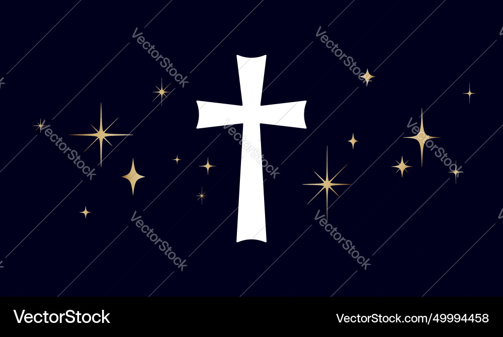 Christian religious cross sign Royalty Free Vector Image
