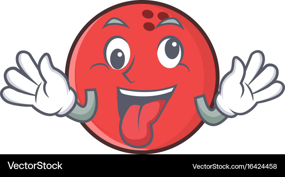 Crazy bowling ball character cartoon Royalty Free Vector
