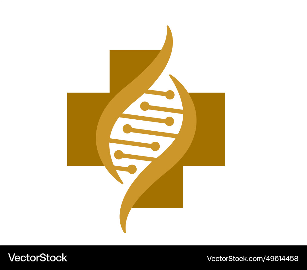 Cross dna logo designs for research Royalty Free Vector