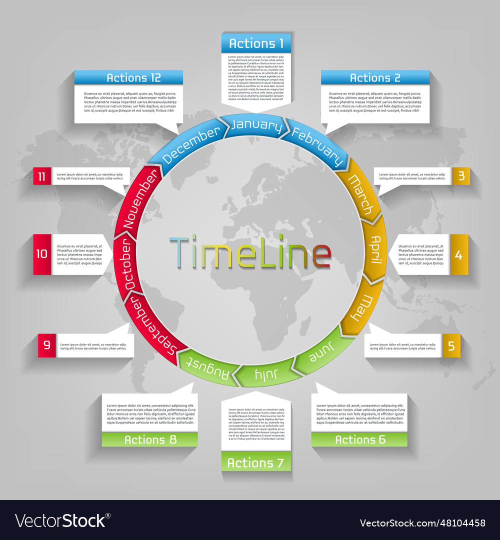Infographic circle timeline template Royalty Free Vector