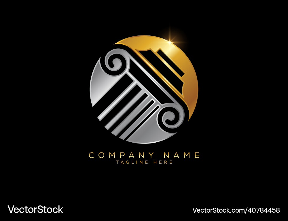 Law pillar logo design pillar office logo Vector Image