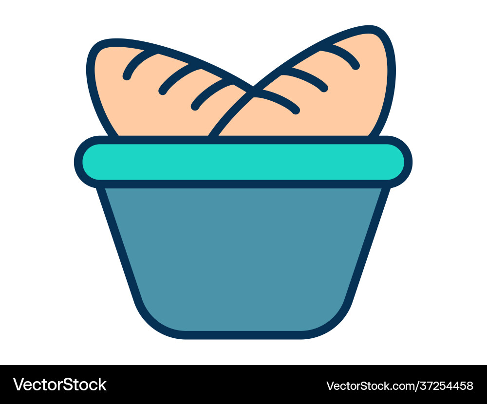Meal bread muslim ramadan single isolated icon Vector Image
