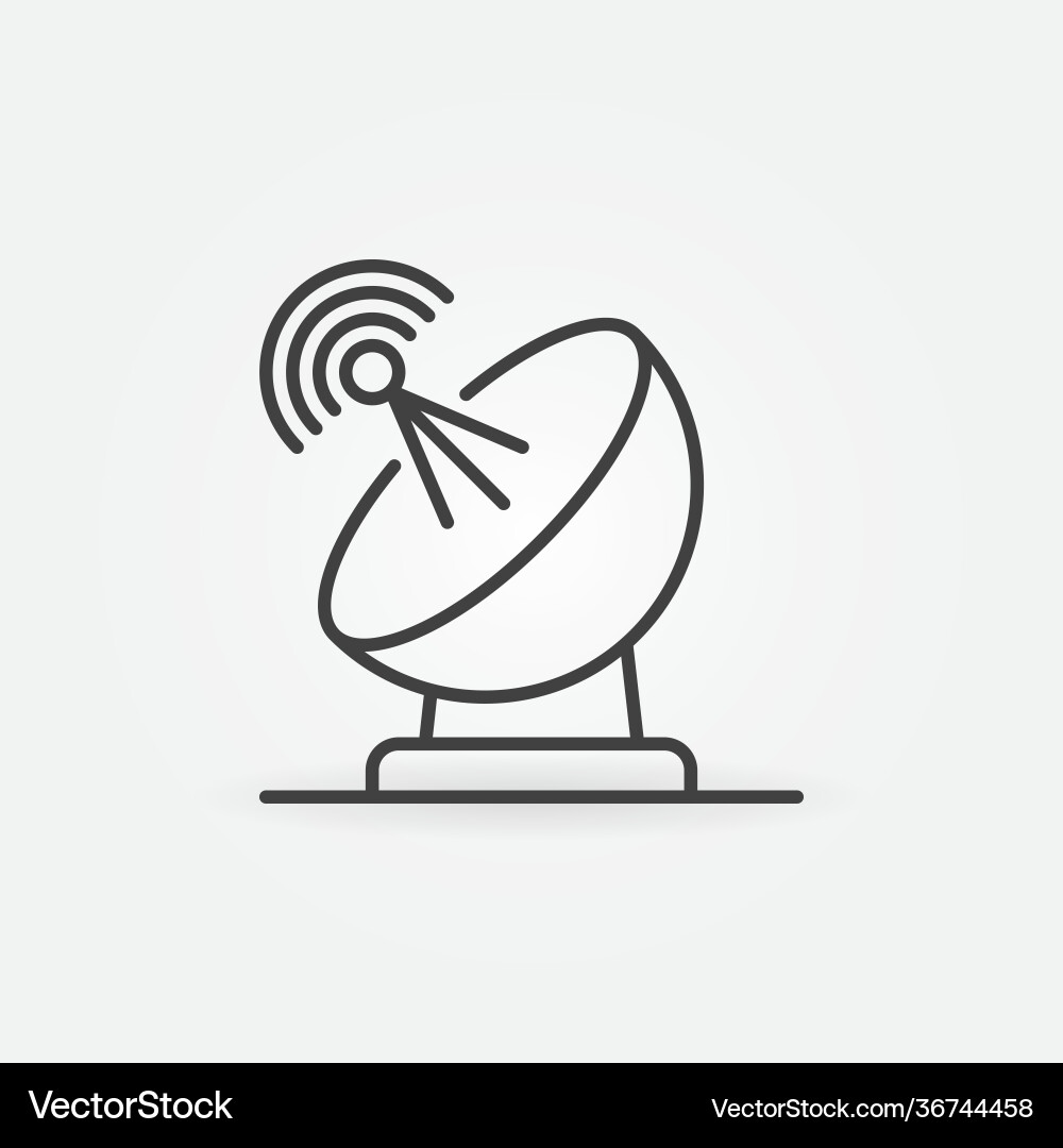 Parabolic satellite antenna concept outline Vector Image