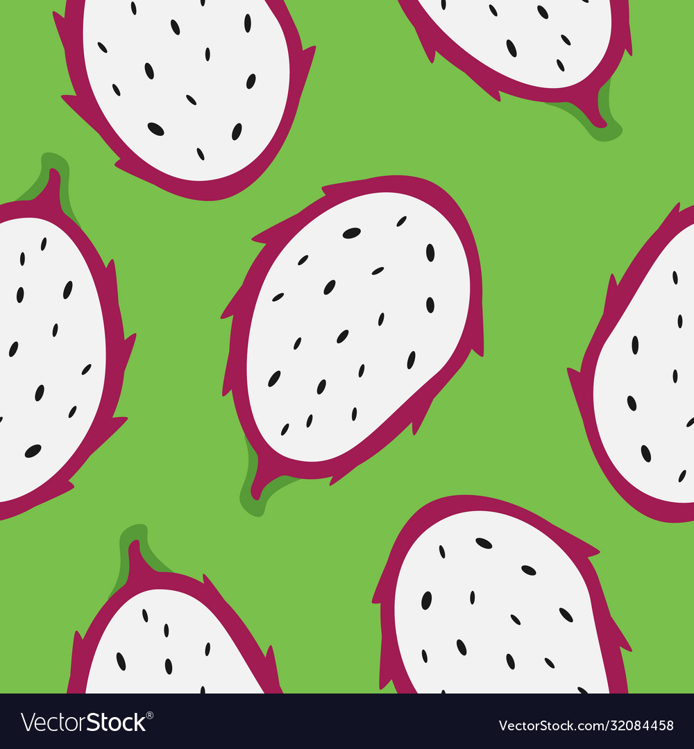 Pattern dragon fruit isolated Royalty Free Vector Image