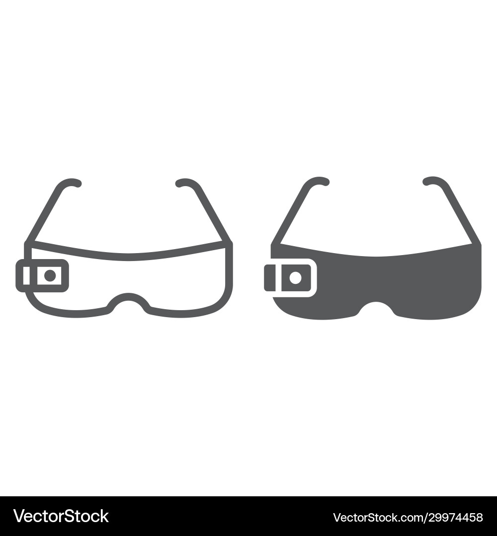 Smart glasses line and glyph icon technology Vector Image