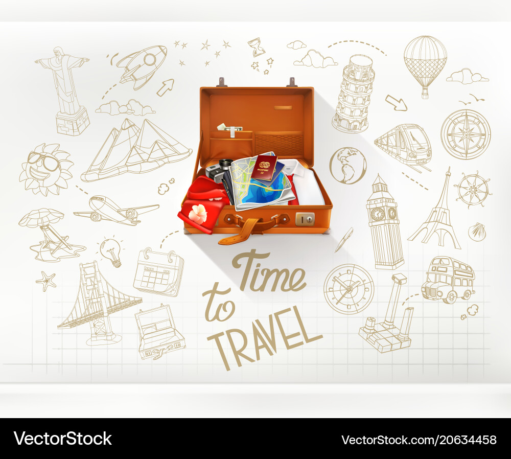 Time to travel infographics Royalty Free Vector Image