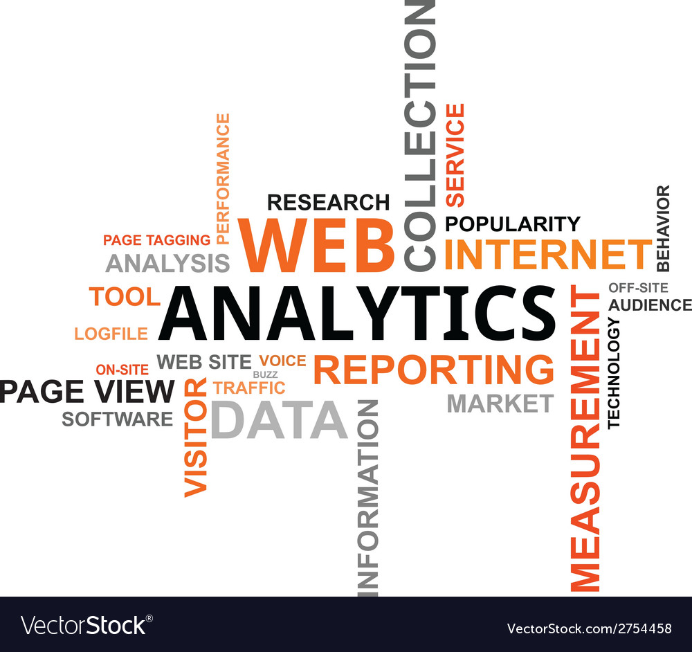 Word cloud web analytics Royalty Free Vector Image