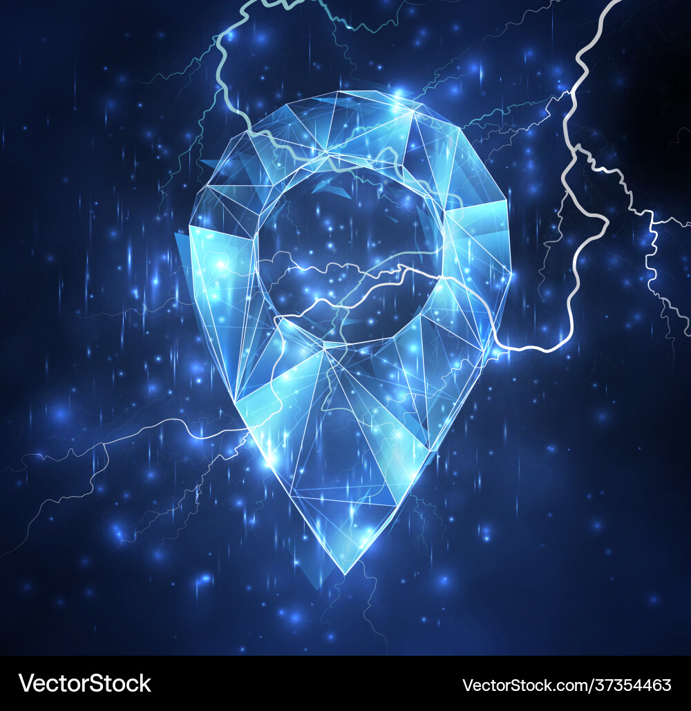 3d object on a background blue sky lightning Vector Image