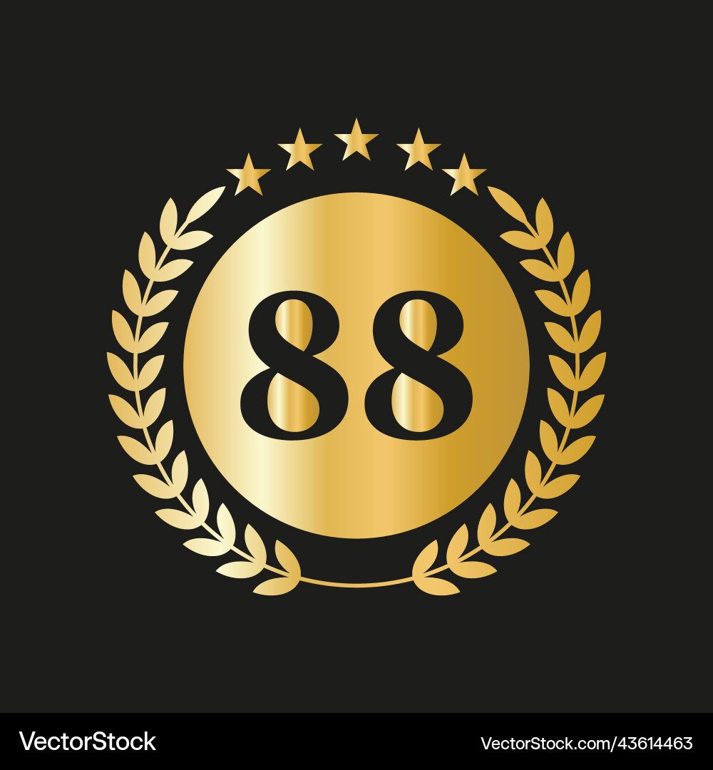 88th years anniversary celebration icon logo Vector Image