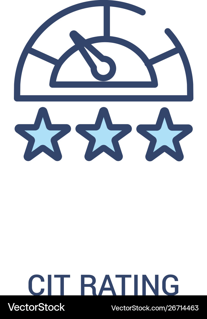 Cit rating concept 2 colored icon simple line Vector Image
