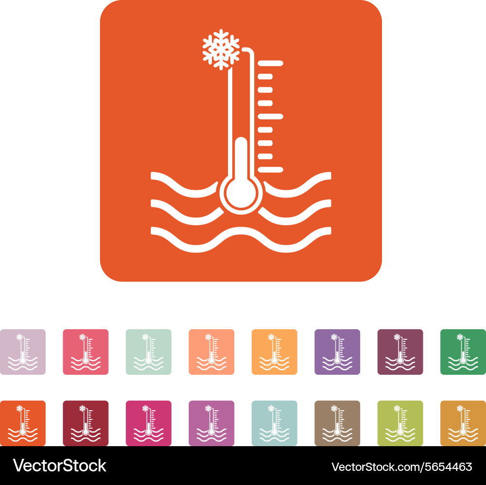 Cold water temperature icon icy liquid symbol Vector Image