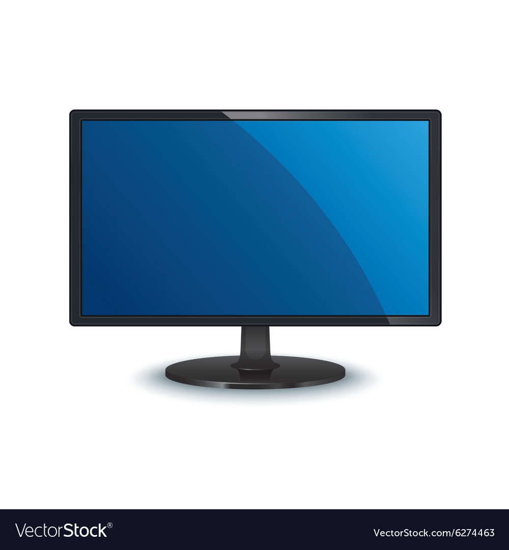 Computer monitor wide screen isolated Royalty Free Vector