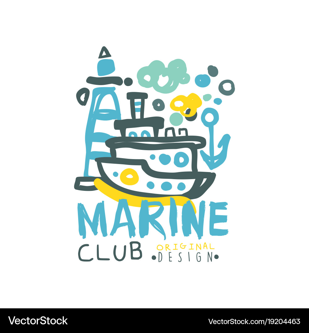 Creative sea club logo design template with Vector Image