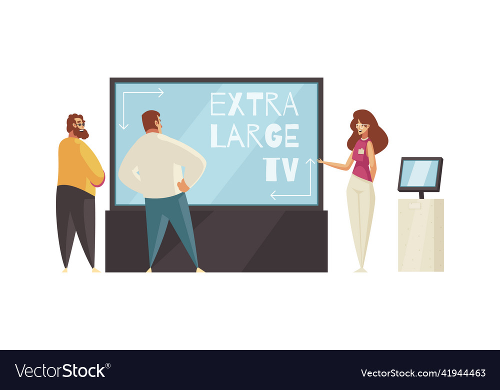 Extra large tv composition Royalty Free Vector Image