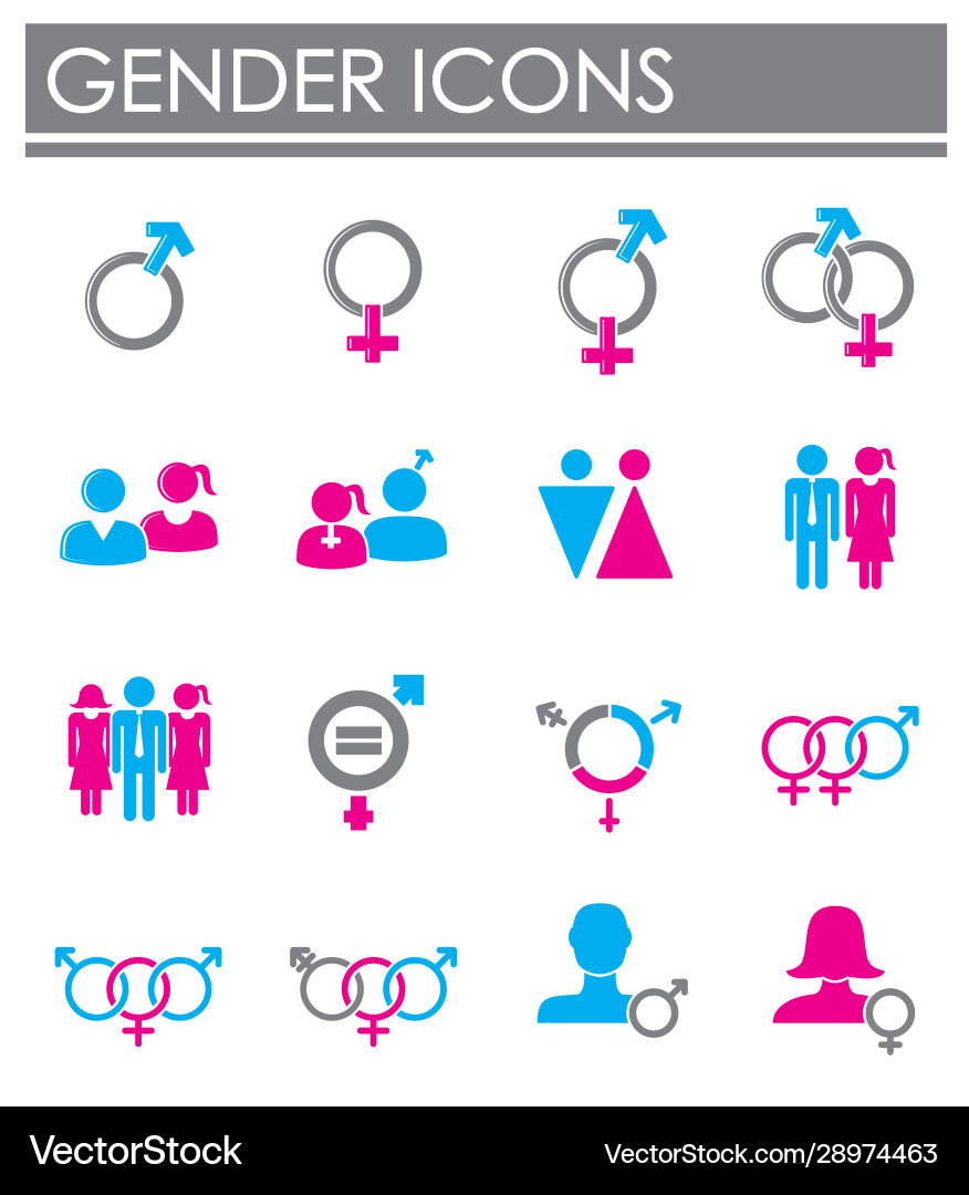 Gender diversity related icons set on background Vector Image