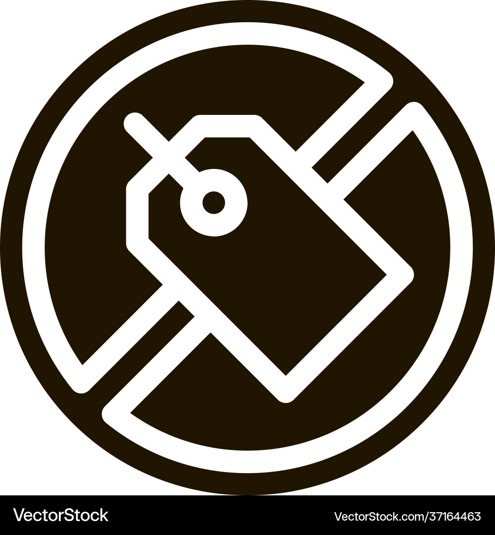 Label crossed out mark icon glyph Royalty Free Vector Image