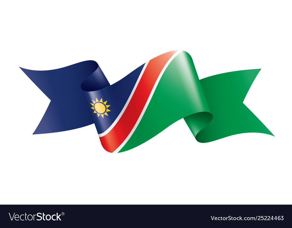 Namibia flag on a white Royalty Free Vector Image