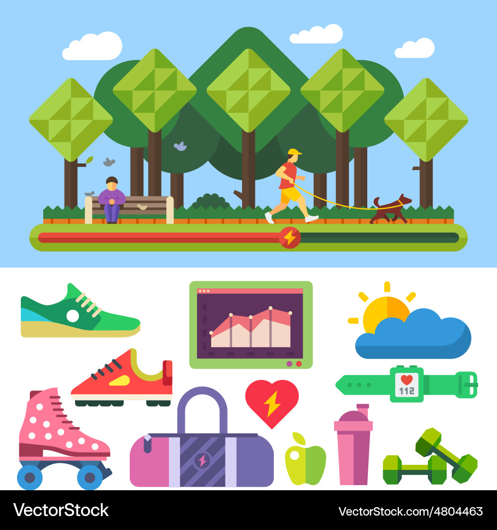 Sport healthy lifestyle Royalty Free Vector Image