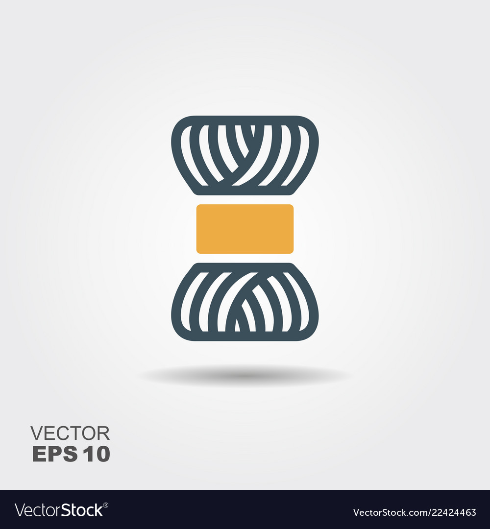 Yarn thread knitting wool flat Royalty Free Vector Image