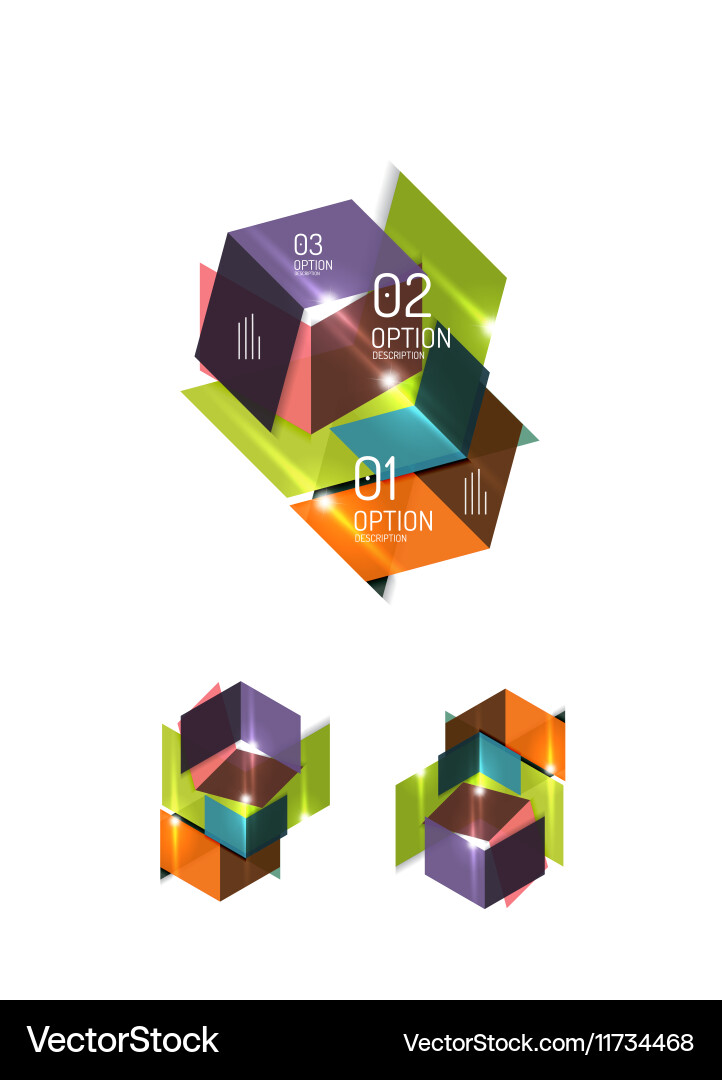 Abstract paper geometric infographic templates Vector Image