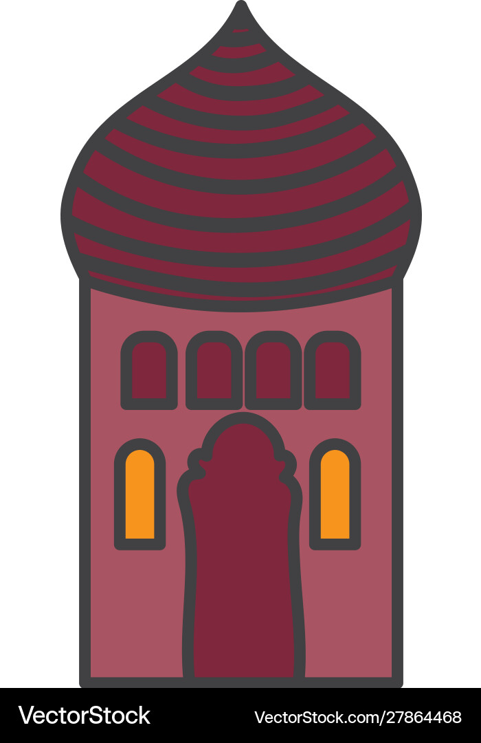 Arabic castle tower classic antique icon Vector Image